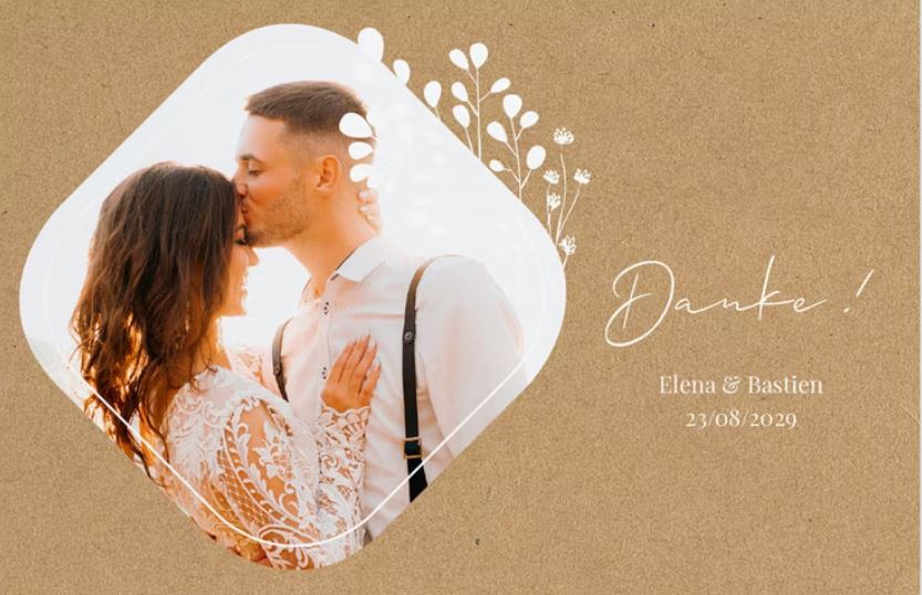 Hochzeit-Dankkarten zur Verwendung mit einem eigenem Foto
