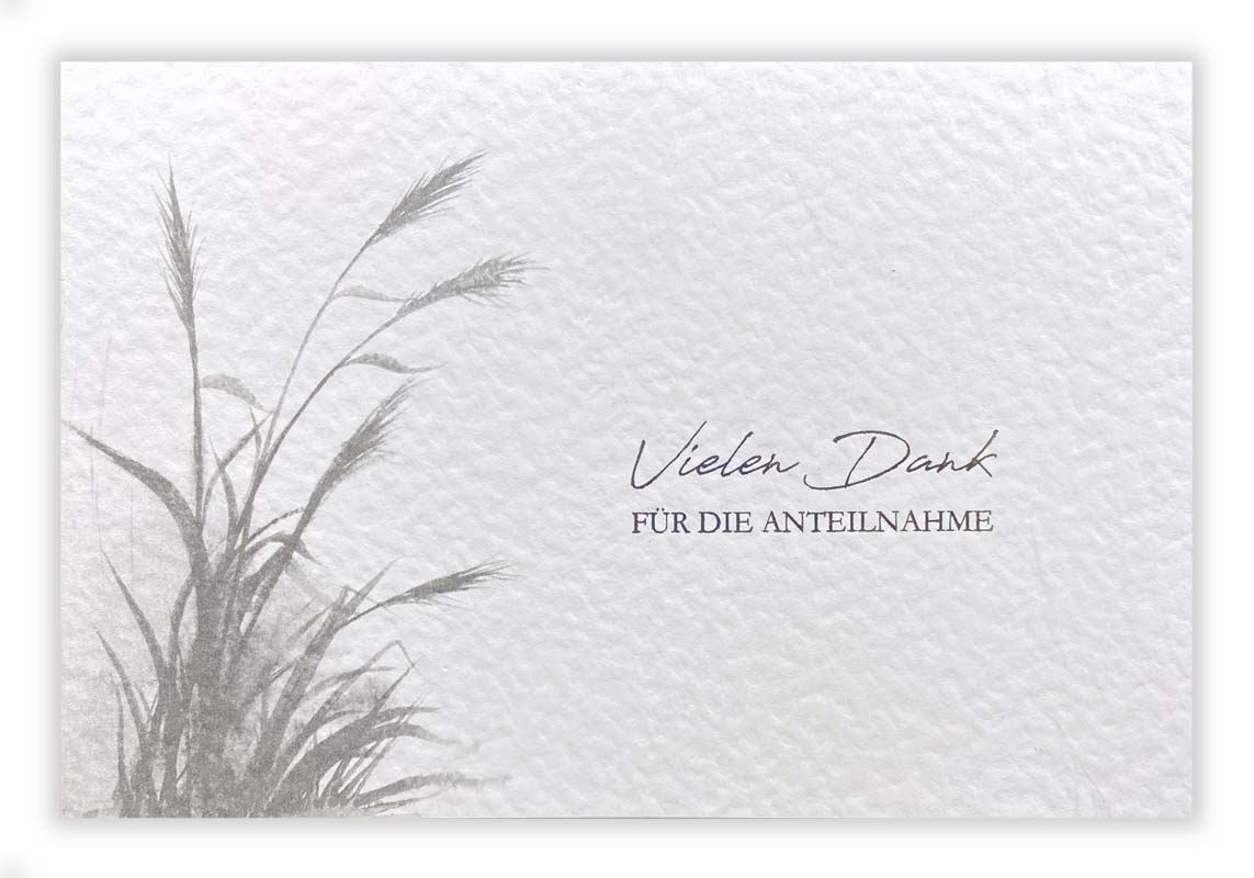 Stilvolle Trauer Dankkarten