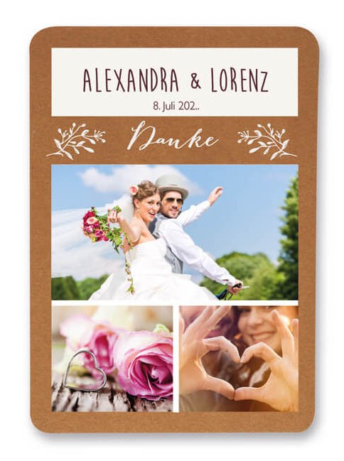 Hochzeit-Dankkarten zur Verwendung mit einem eigenem Foto