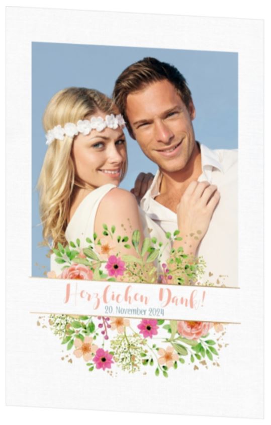 Hochzeit-Dankkarten zur Verwendung mit einem eigenem Foto